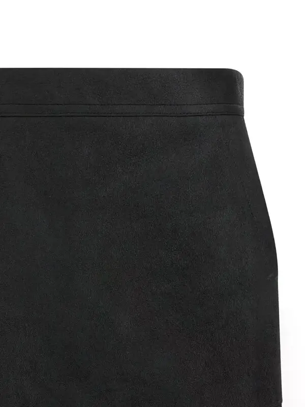 Rick Owens Asymmetrical Leather Skirt