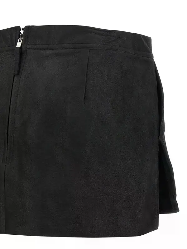 Rick Owens Asymmetrical Leather Skirt