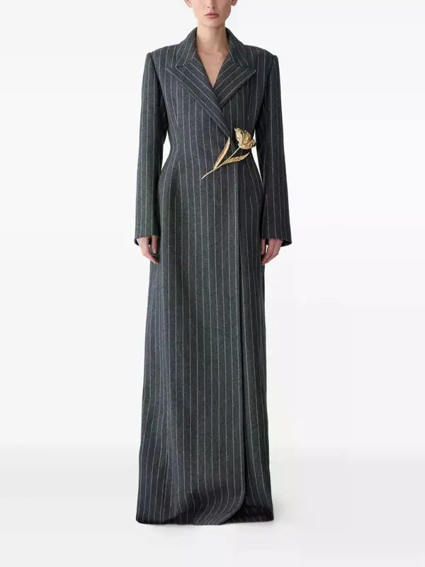 Carolina Herrera Peak-lapel Pinstripe Coat