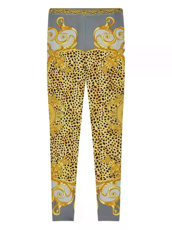 Versace Baroque-print Leggings - Yellow
