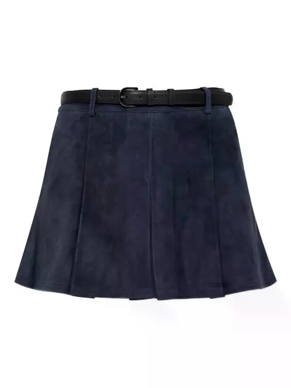 SELF-PORTRAIT Pleated A-line Mini Skirt - Blue