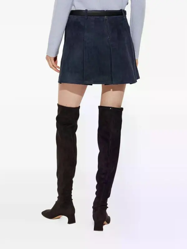 SELF-PORTRAIT Pleated A-line Mini Skirt - Blue