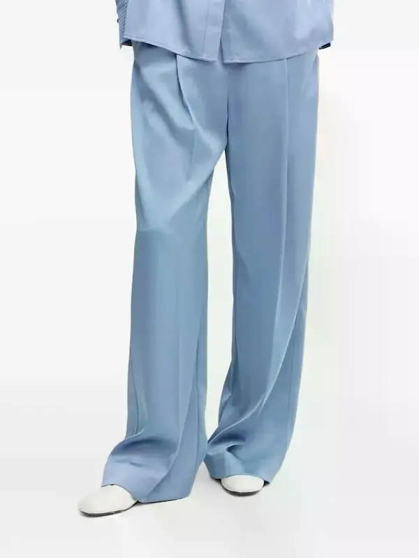 Stine Goya Pleated Wide-leg Trousers - Blue