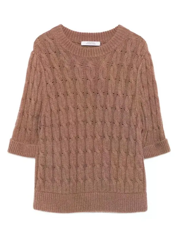 Dorothee Schumacher Cable-knit Short-sleeve Sweater