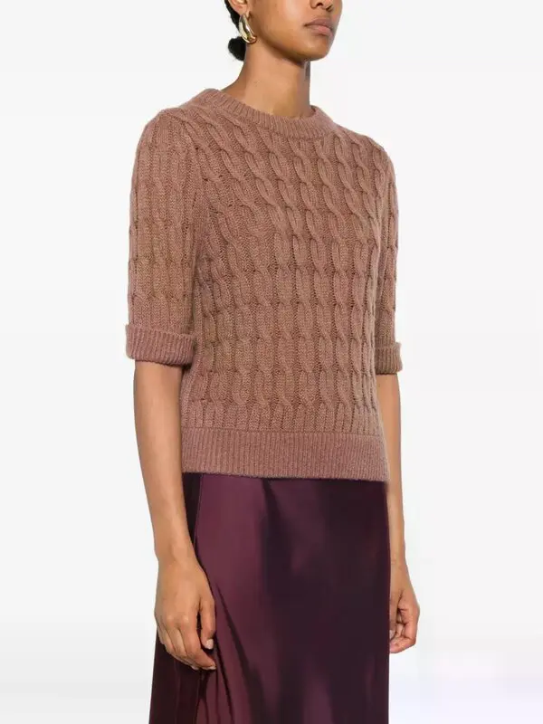 Dorothee Schumacher Cable-knit Short-sleeve Sweater