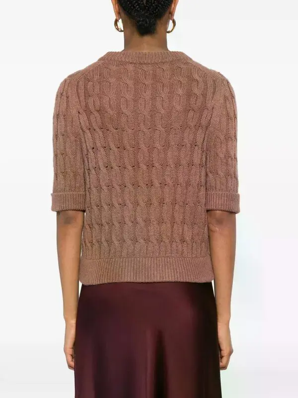 Dorothee Schumacher Cable-knit Short-sleeve Sweater