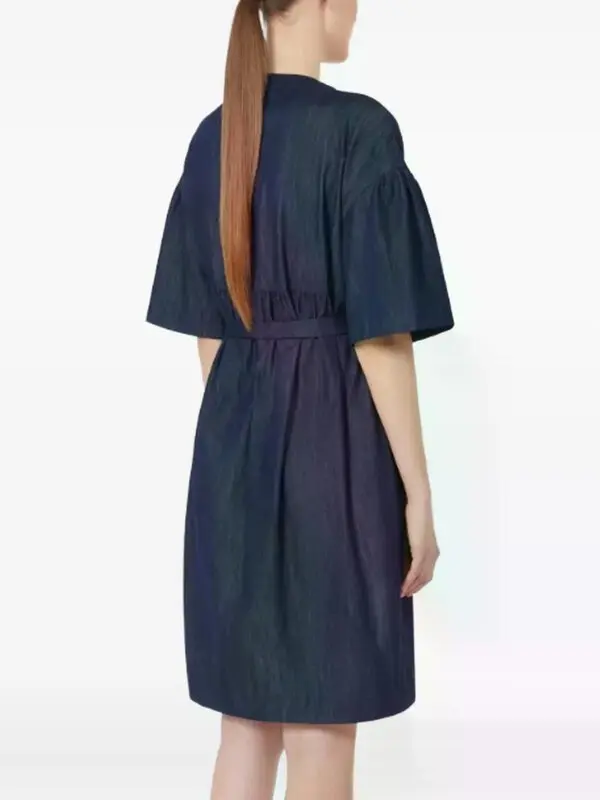 Max Mara Embellished Denim Mini Day Dress - Blue