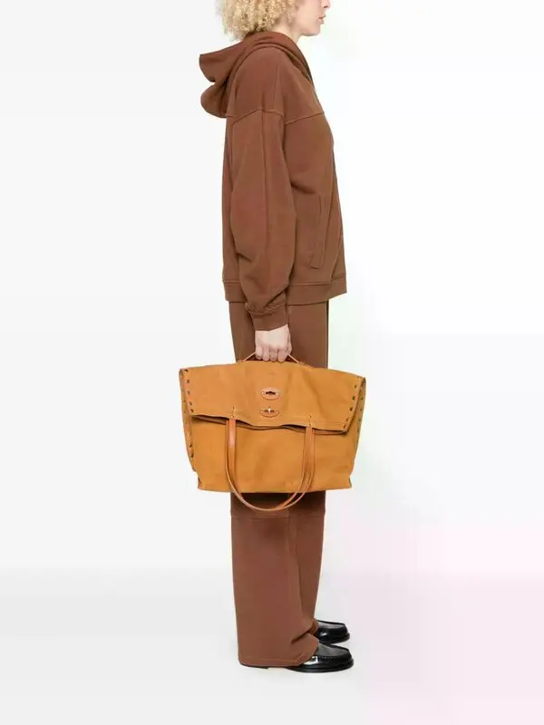 ZANELLATO Medium A'spasso Stud-embellished Tote - Brown