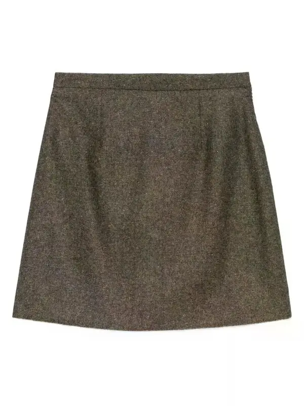 A.p.c. Adriana Tweed Mini Skirt - Brown