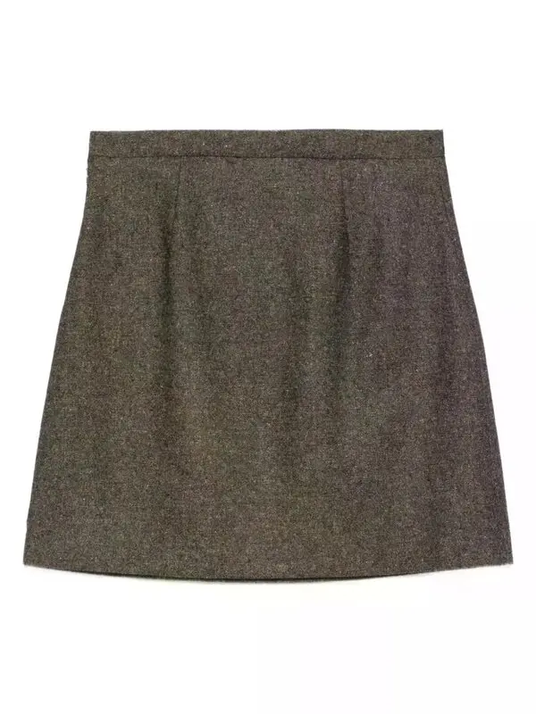A.p.c. Adriana Tweed Mini Skirt - Brown