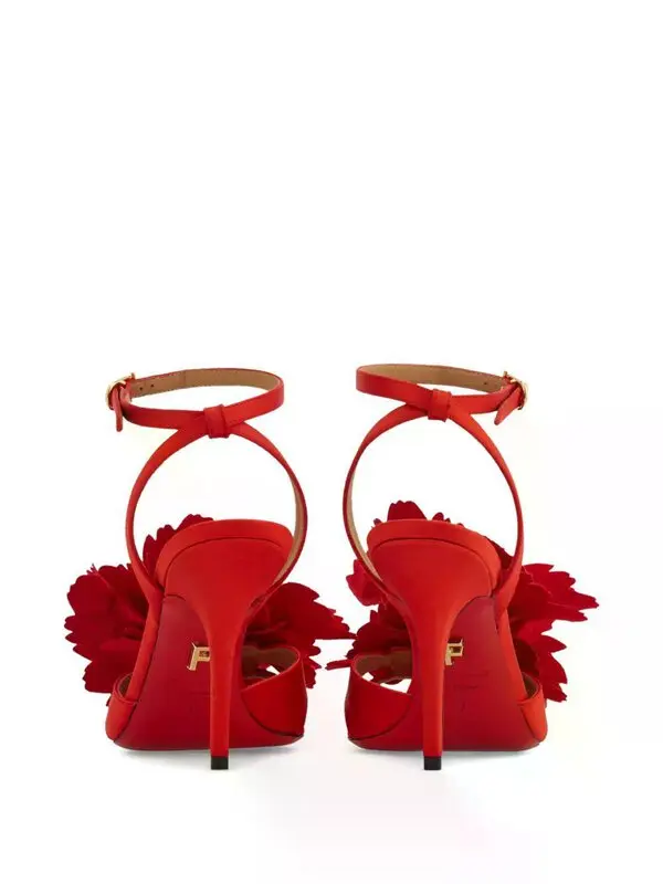 FERRAGAMO 90mm Flower-embellished High-heel Sandals - Red