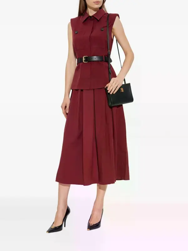 SELF-PORTRAIT Belted Pleated Dress