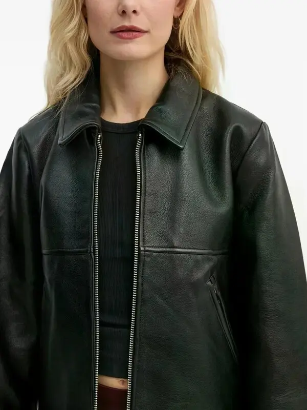 WON HUNDRED Zip-front Leather Jacket