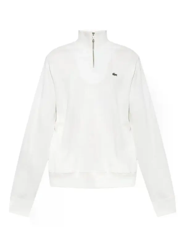 Lacoste Embroidered Half-zip Sweatshirt - White
