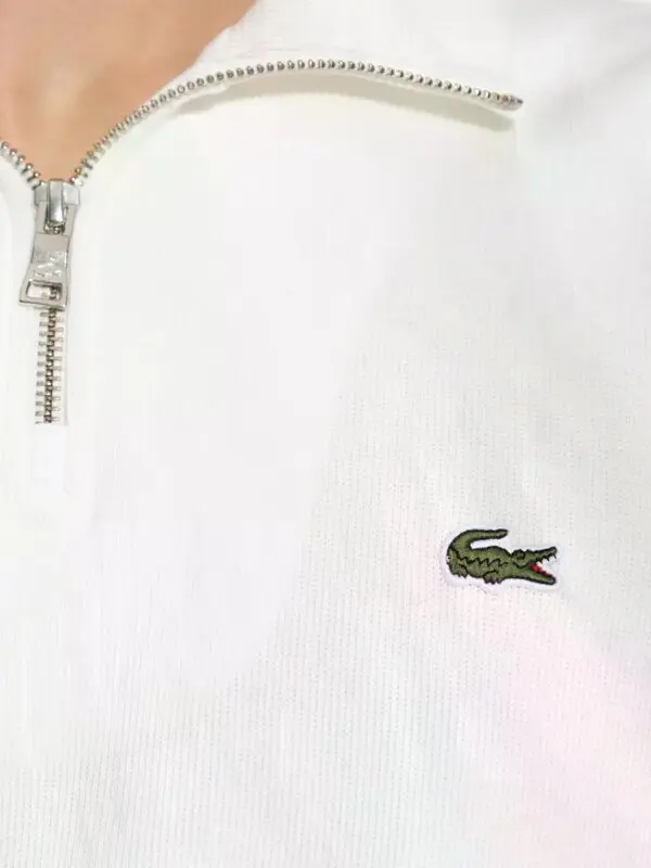 Lacoste Embroidered Half-zip Sweatshirt - White