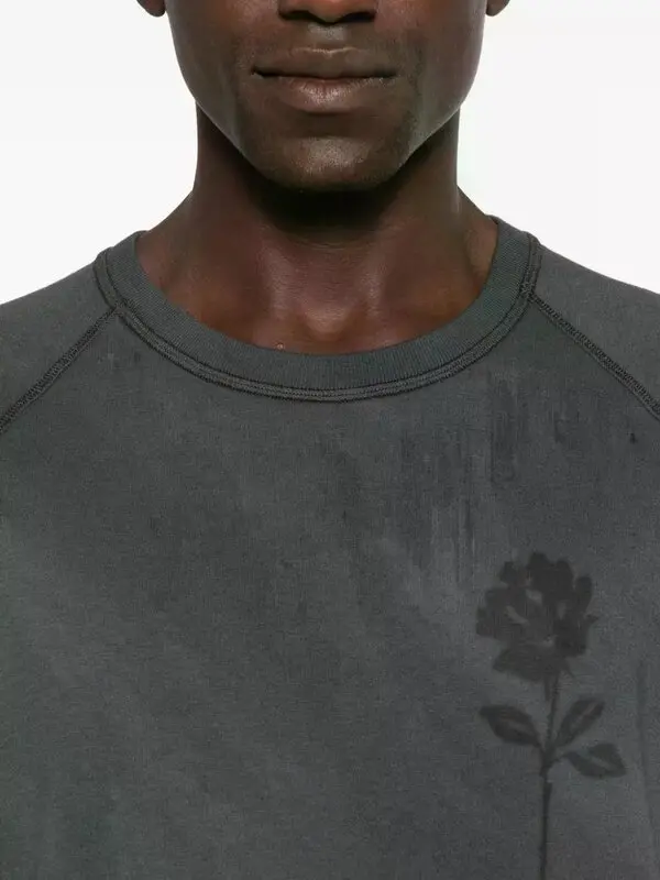 GOLDEN GOOSE Rose-print Raglan T-shirt