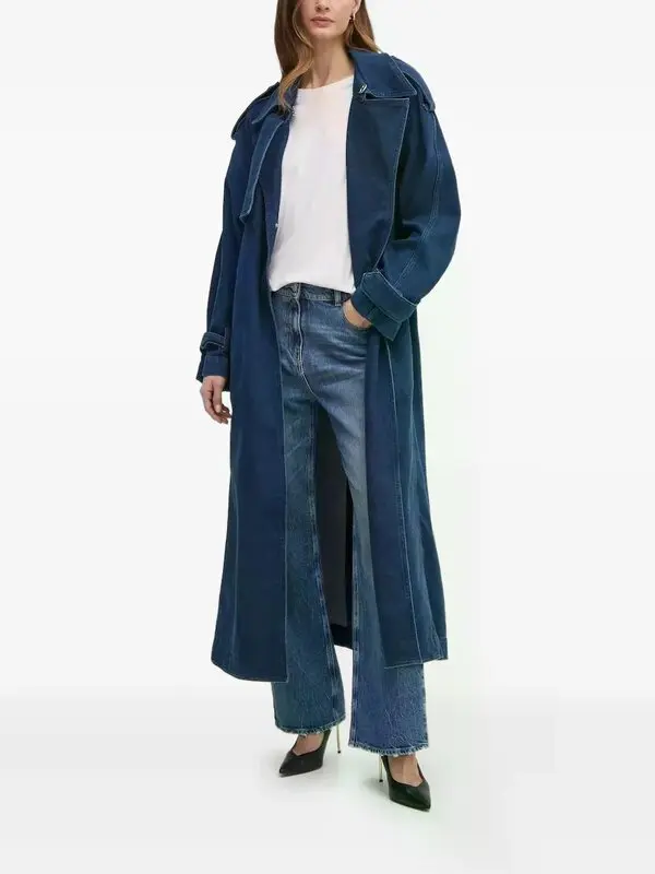 IVY OAK Belted Denim Trench Coat