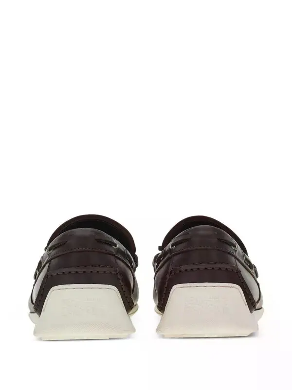 FERRAGAMO Leather Lace-up Loafers