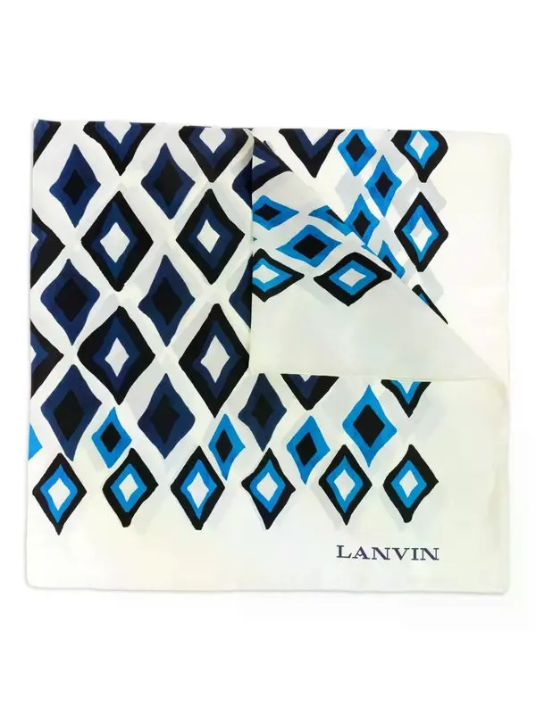 LANVIN Geometric-print Silk Scarf - White
