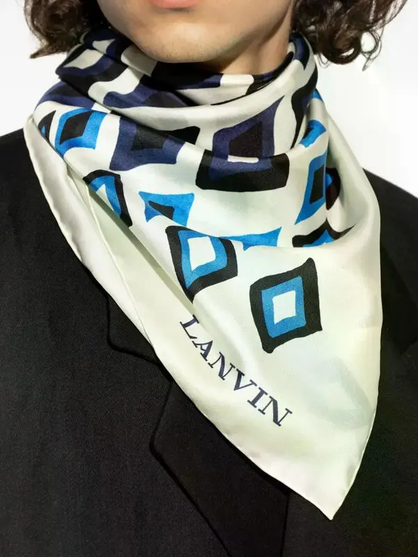 LANVIN Geometric-print Silk Scarf