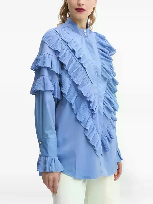 BRUUNS BAZAAR Pleated Ruffle Blouse