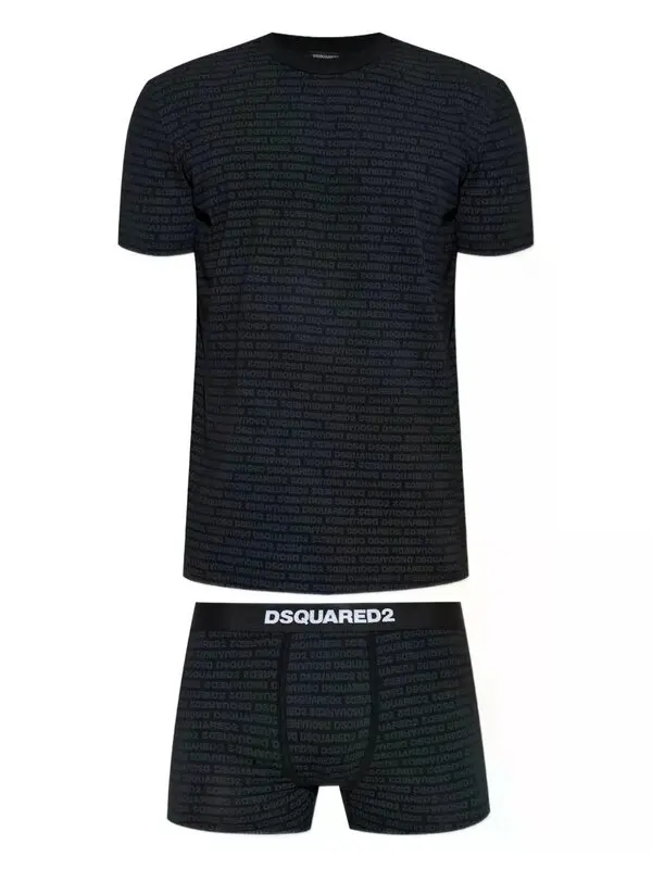 Dsquared2 Logo-print Pajama Set - Black