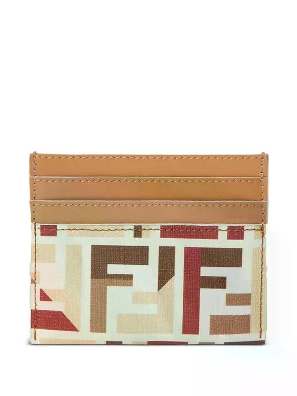 Fendi Ff-pattern Leather Card Holder - Brown