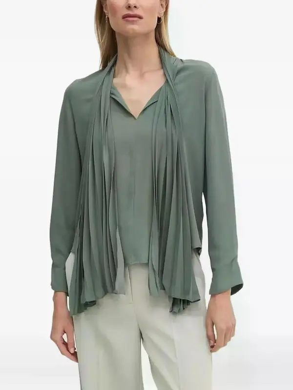 SANDRO FERRONE Pleated Neck Blouse