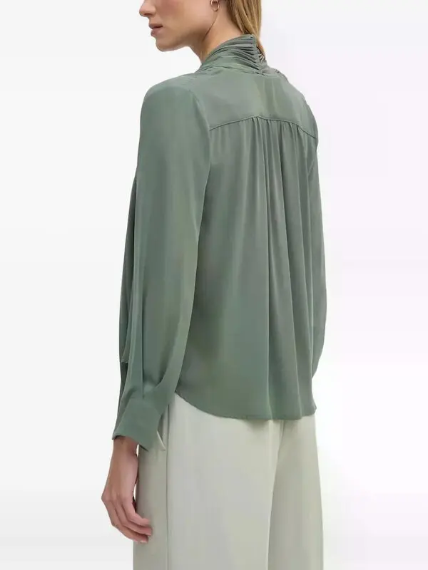 SANDRO FERRONE Pleated Neck Blouse