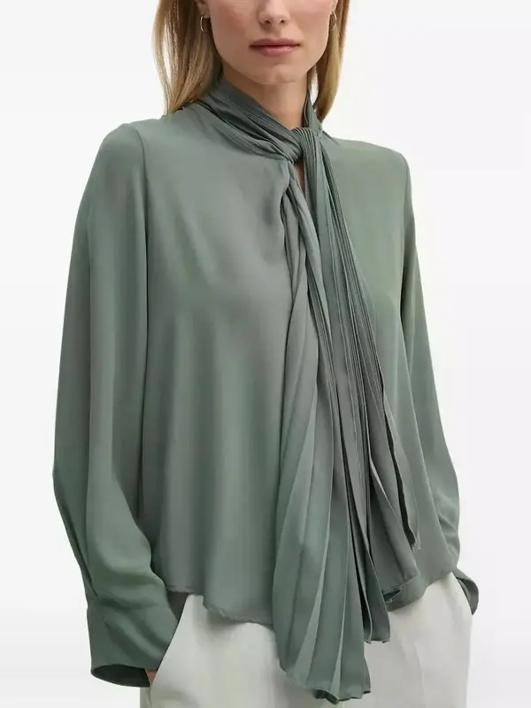 SANDRO FERRONE Pleated Neck Blouse