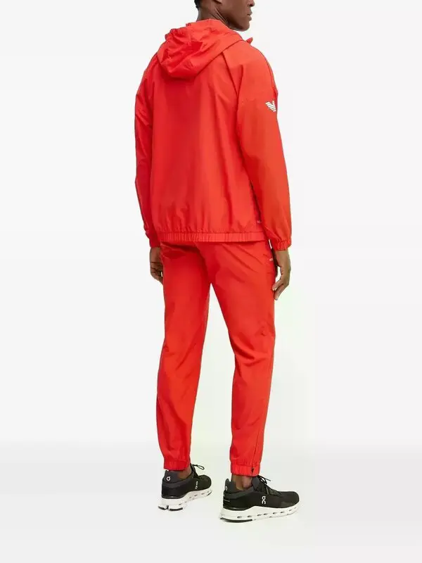 EA7 Logo-detail Track Hoodie - Red