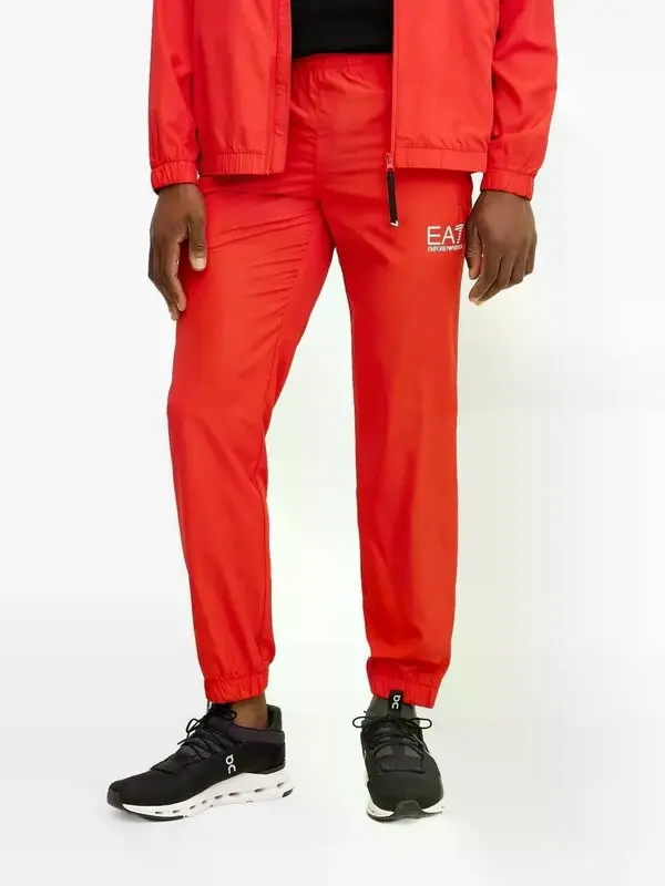 EA7 Logo-detail Track Hoodie - Red