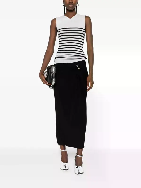 JEAN PAUL GAULTIER Ring-detail Side-split Midi Skirt