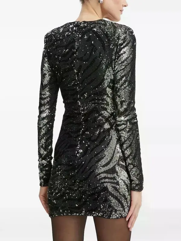 Bardot Zebra-print Sequin Mini Dress