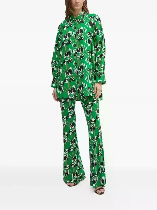 Diane Von Furstenberg Graphic-print Flared Leg Trousers