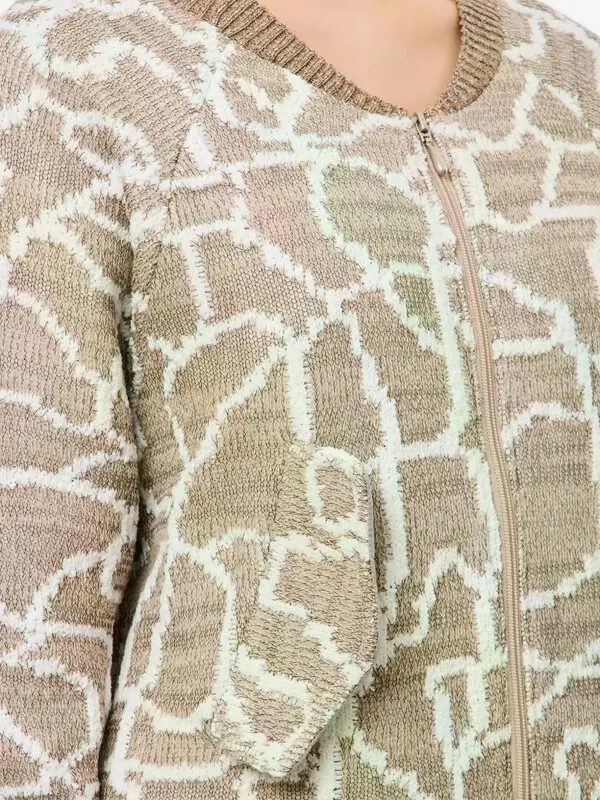 VITELLI Patterned Zip-front Cardigan