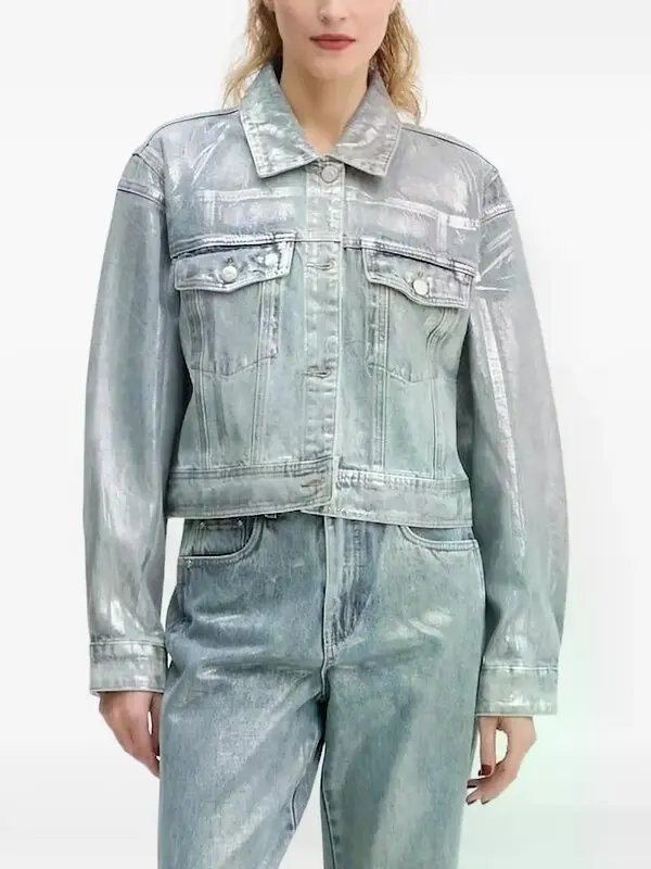 GESTUZ Metallic-effect Denim Jacket