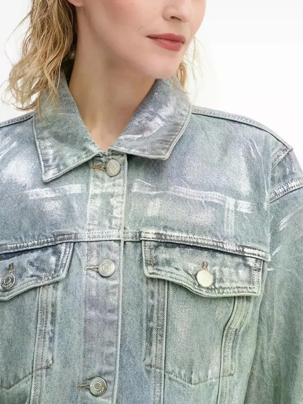 GESTUZ Metallic-effect Denim Jacket