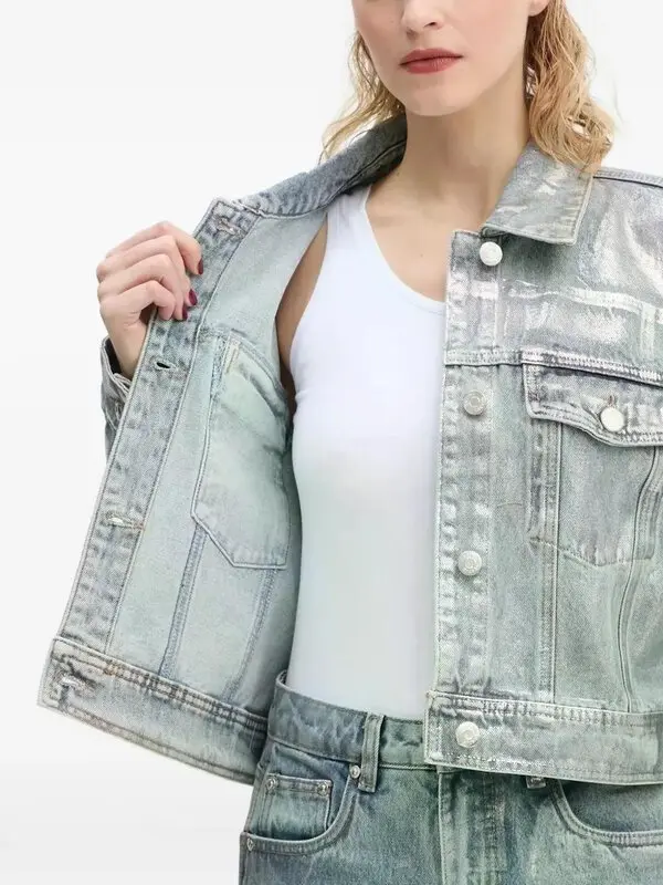 GESTUZ Metallic-effect Denim Jacket