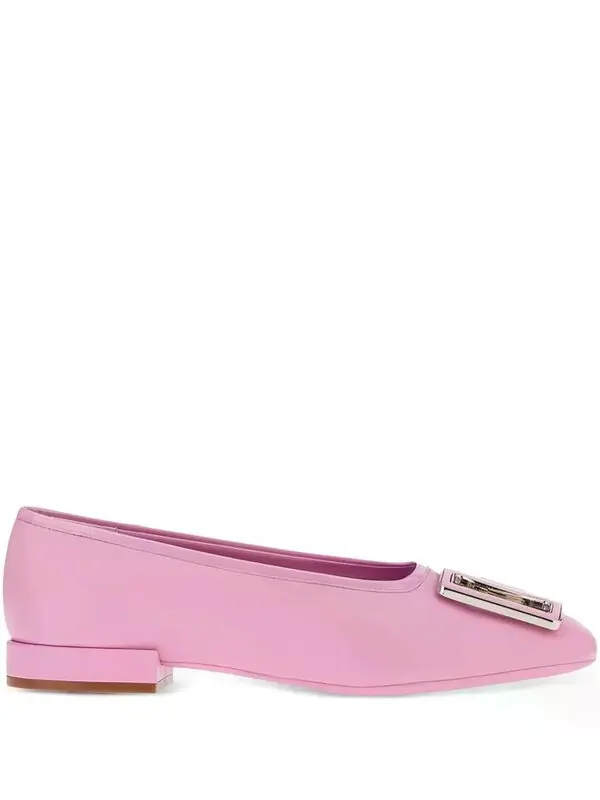 FERRAGAMO Buckle Leather Ballerinas