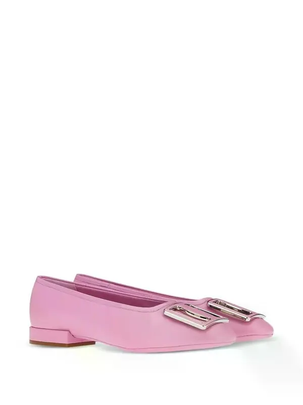 FERRAGAMO Buckle Leather Ballerinas