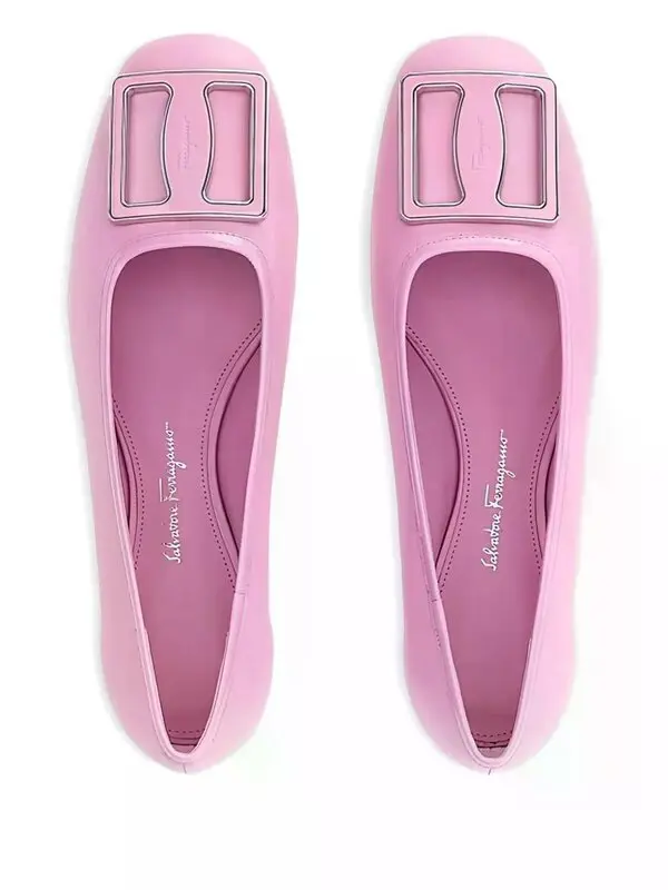 FERRAGAMO Buckle Leather Ballerinas