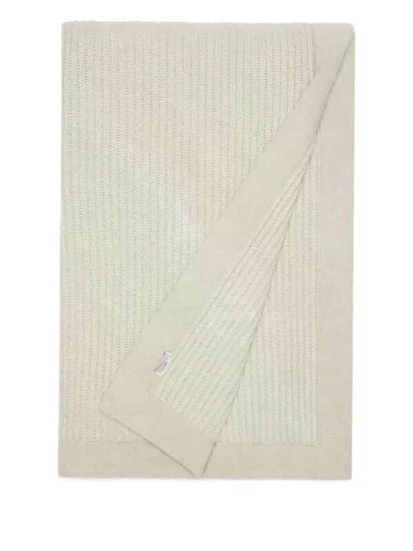 Brunello Cucinelli Ribbed Cashmere Throw - Neutrals