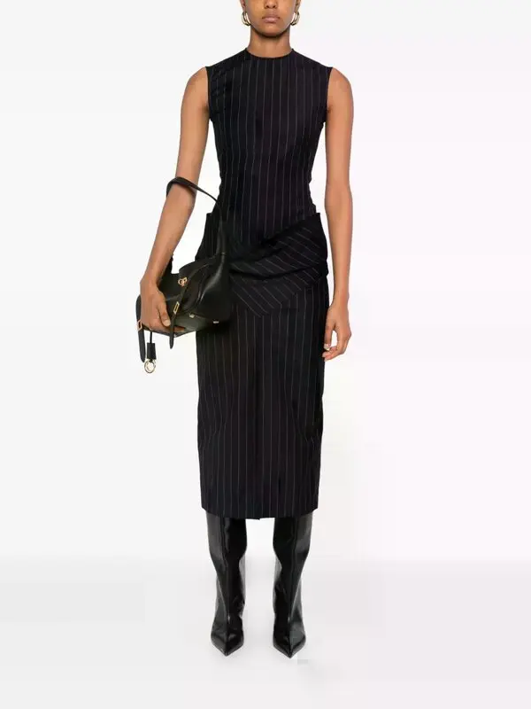 Burc Akyol Striped Sleeveless Midi Dress - Blue