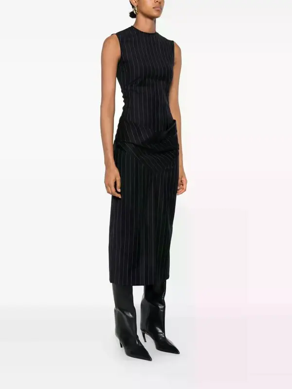 Burc Akyol Striped Sleeveless Midi Dress - Blue