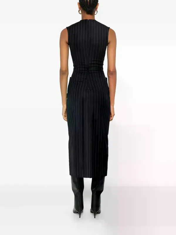 Burc Akyol Striped Sleeveless Midi Dress - Blue