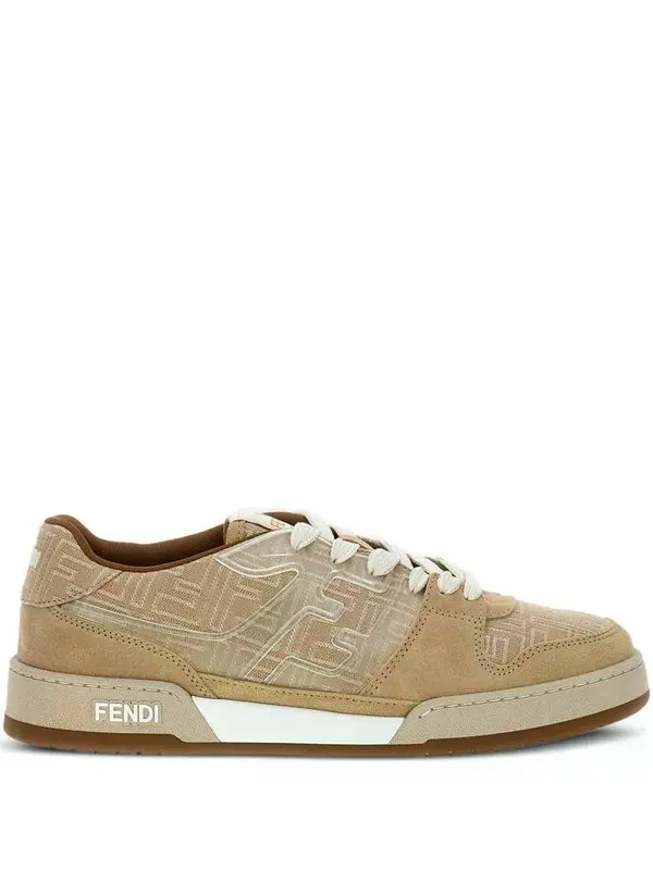 Fendi Match Jacquard Lace-up Sneakers