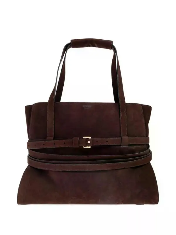 Moschino Belted Suede Tote Bag - Brown