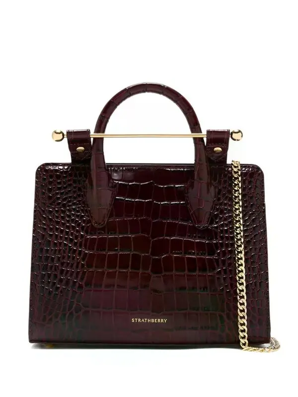 Strathberry Small Embossed Top-handle Tote Bag - Red