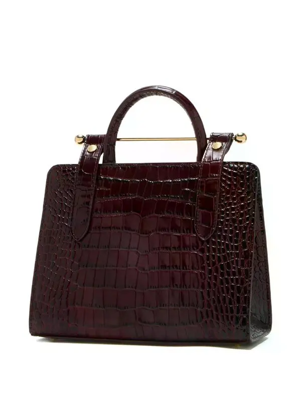Strathberry Small Embossed Top-handle Tote Bag - Red